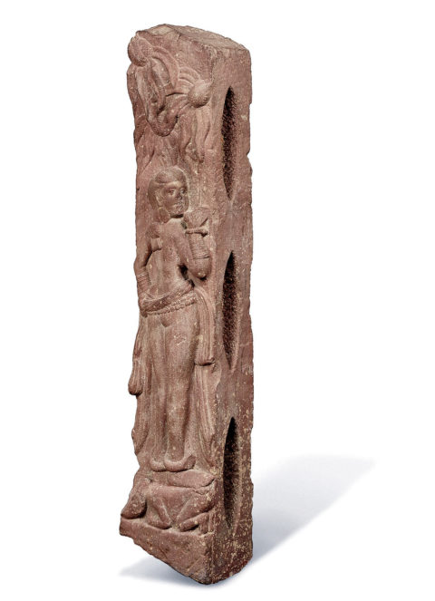Indian - RAILING PILLAR WITH DESIGN OF YOUNG WOMAN - Dayton Art Institute
