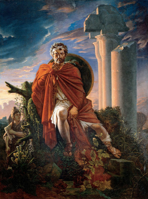 Pierre-Nolasque Bergeret - MARIUS MEDITATING ON THE RUINS OF CARTHAGE ...